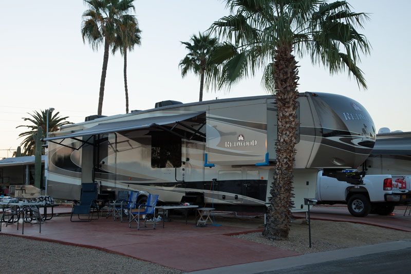 Our RW during sunrise at Mesa Spirit – Redwood Owners Group